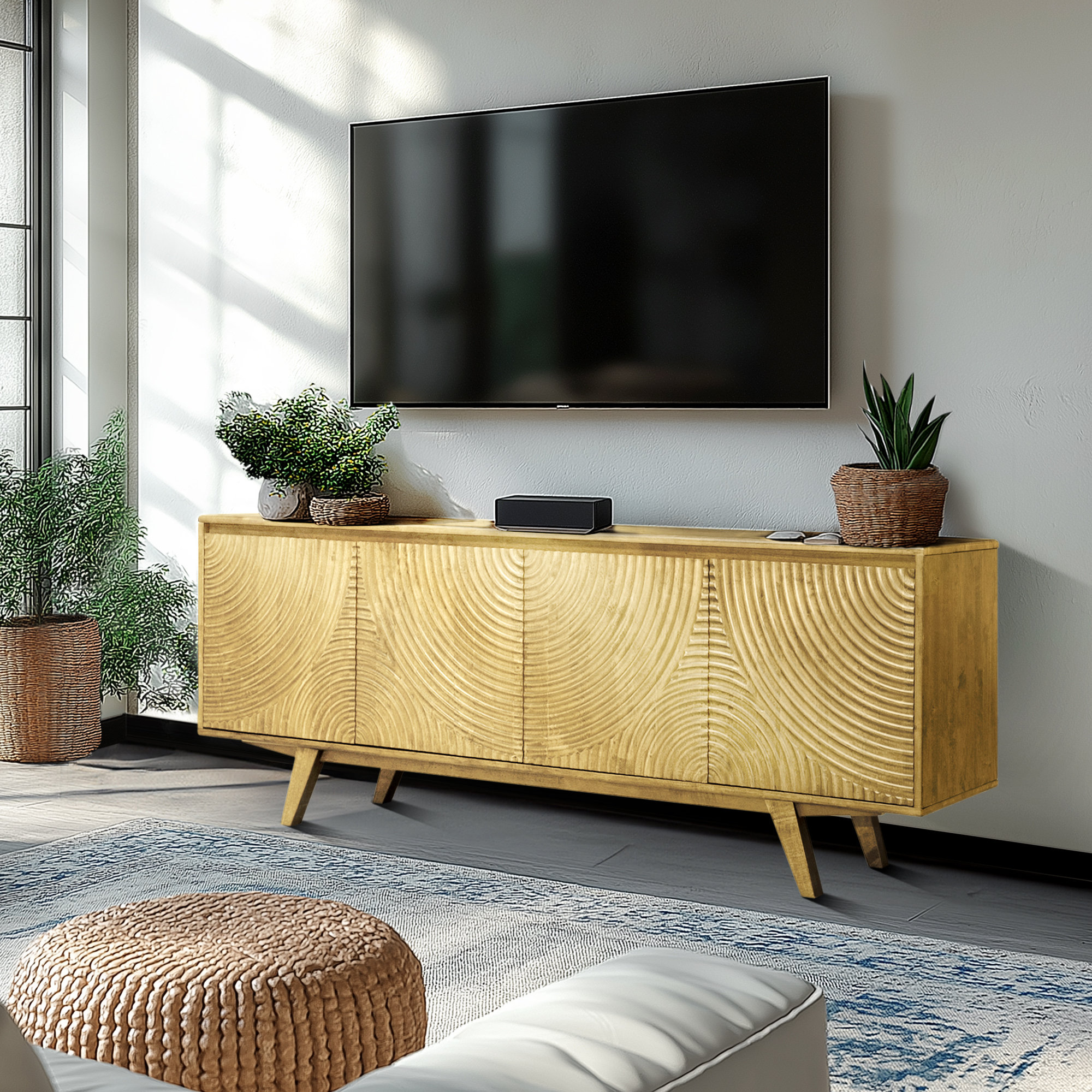 George Oliver Harmony TV Stand for TVs up to 75" Media Console Entertainment Center, & Reviews ...